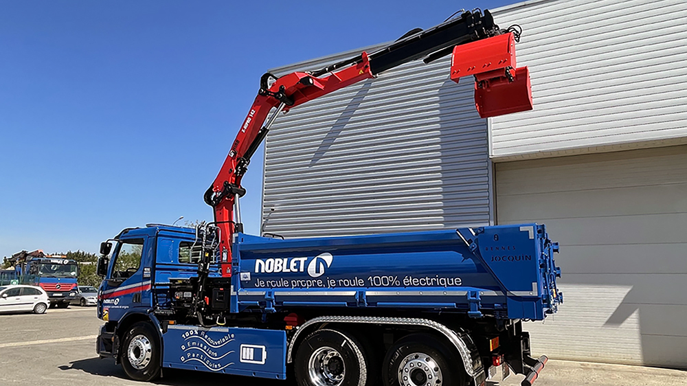 Noblet Group's First Electric Truck with Hiab HiPro Crane | Discover ...
