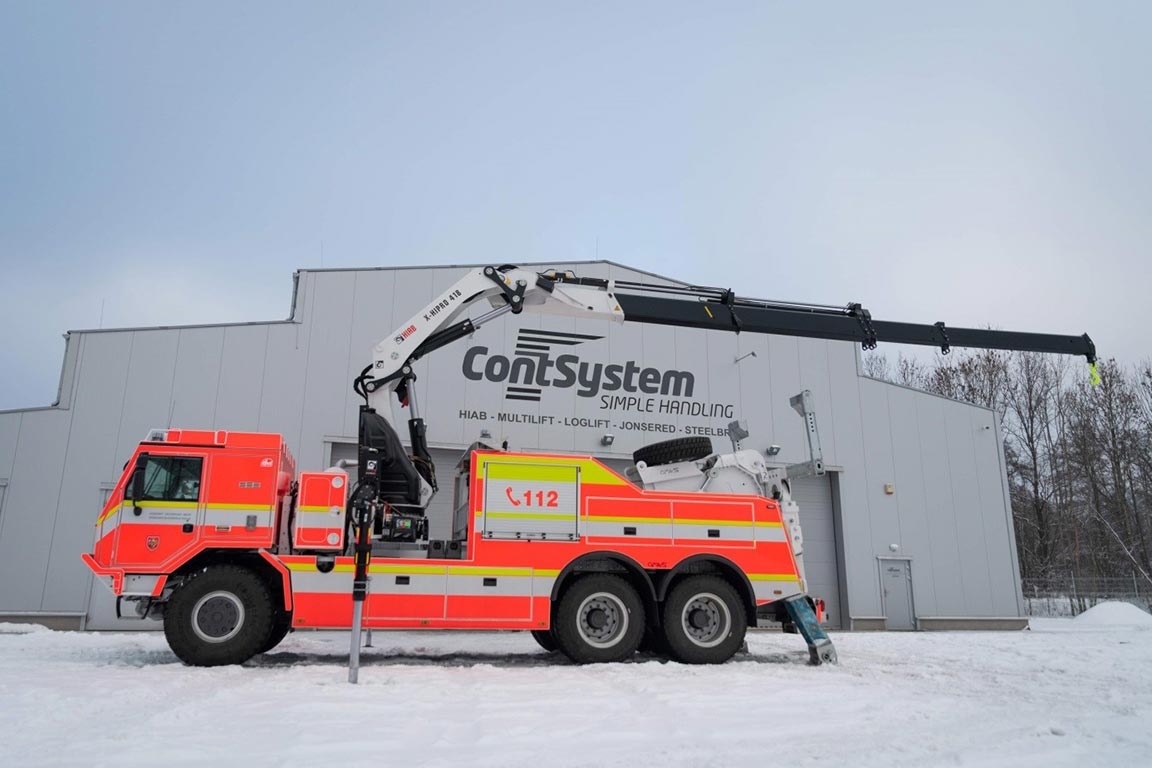 Rescue vehicle fitted with HIAB X-HiPro 418 EP-5 for Czech Fire Brigade ...