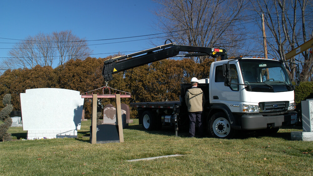 Burial Vault Truck & Monument Setting Cranes | Product Application ...